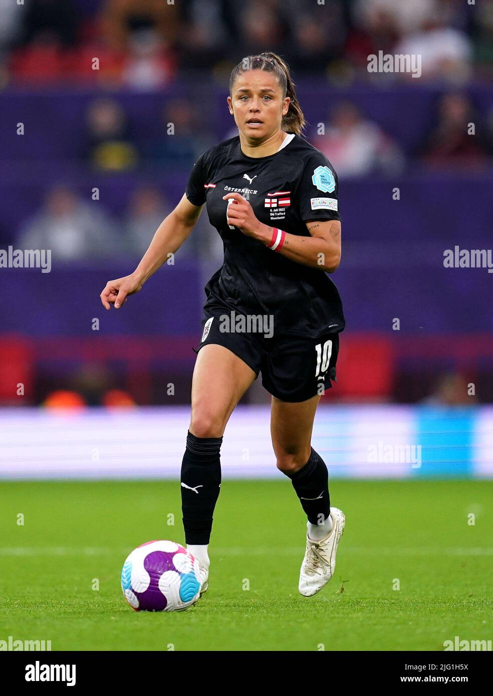 Austria's Laura Feiersinger during the UEFA Women's Euro 2022 Group A ...