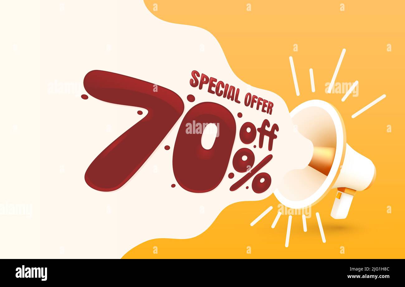 Special offer 70 percent, Big sale banner label, event promotion poster ...