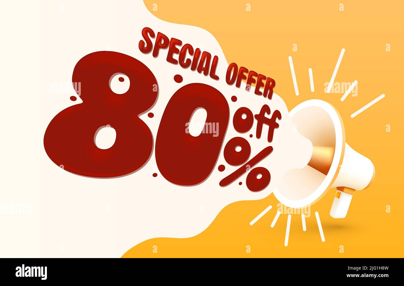 Special offer 80 percent, Big sale banner label, event promotion poster ...