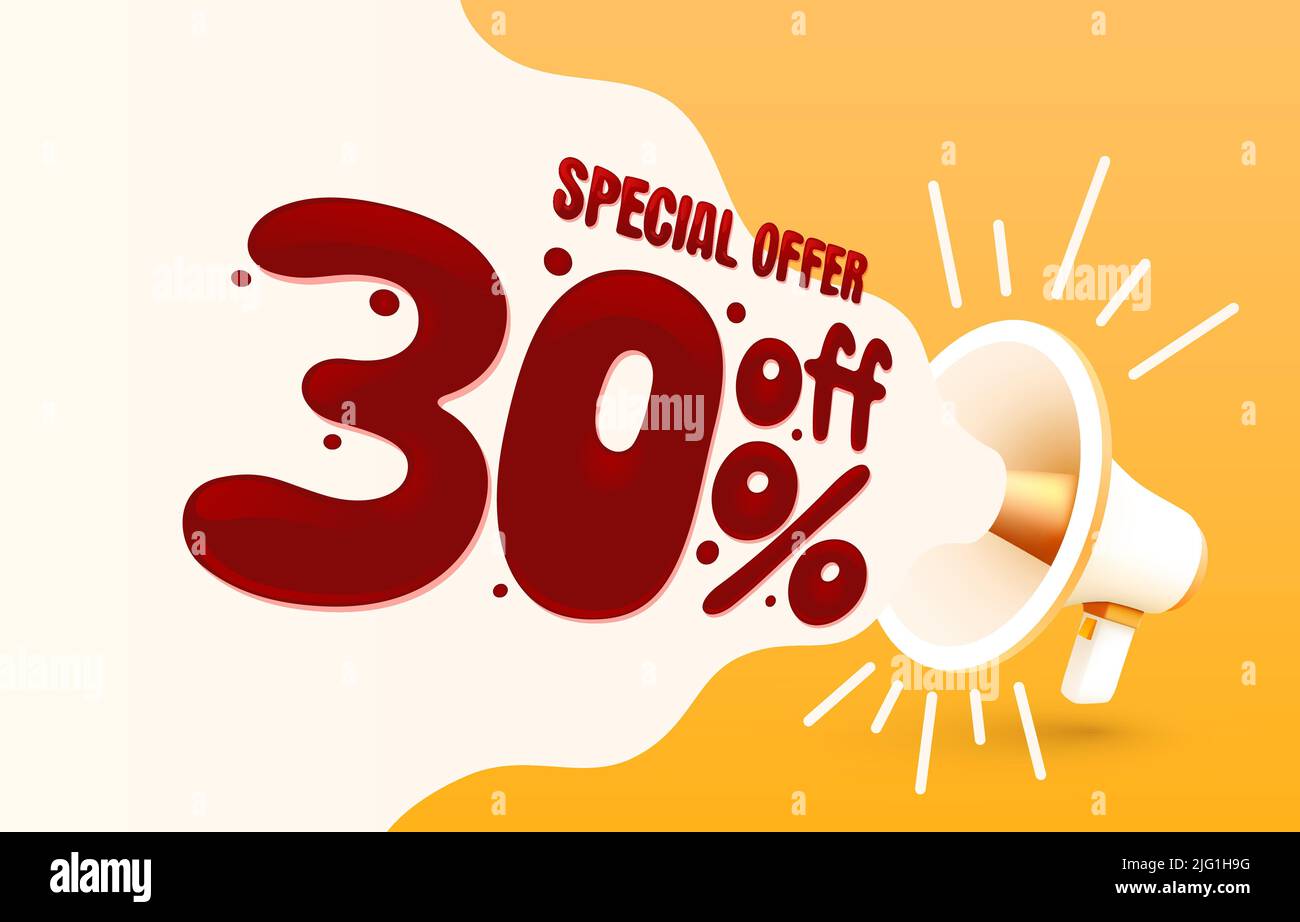 Special offer 30 percent, Big sale banner label, event promotion poster ...