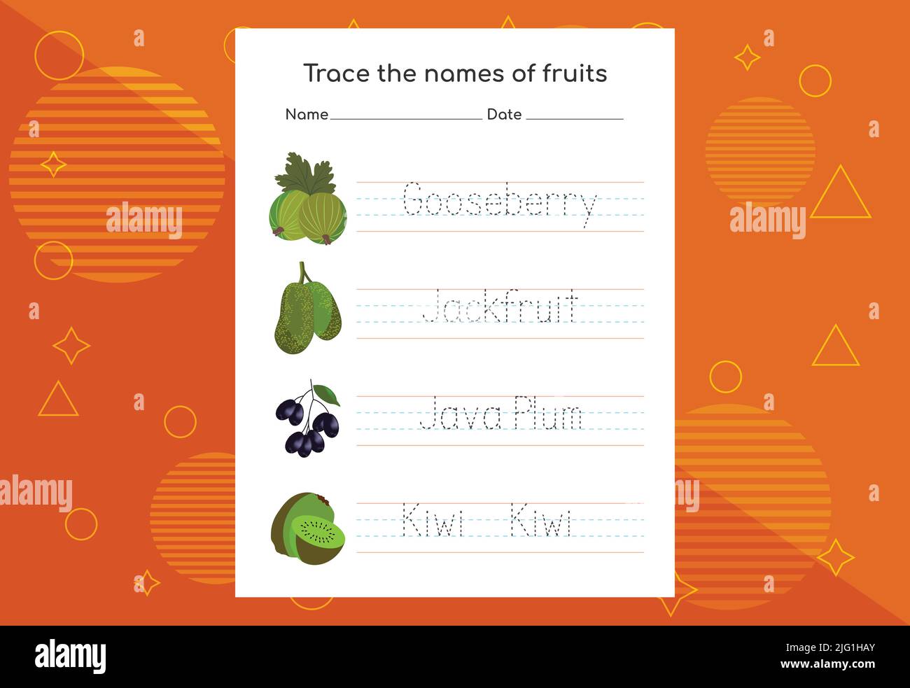 Worksheet tracing lines Stock Vector Images - Alamy