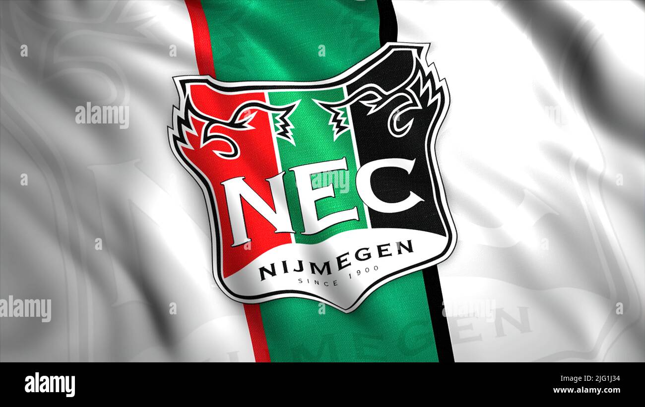 NEC Nijmegen football club emblem. Motion. NEC professional Dutch association football club ...