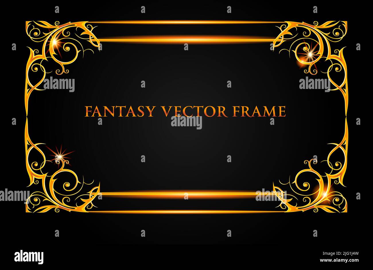 Gold fantasy frame Stock Vector Image & Art - Alamy