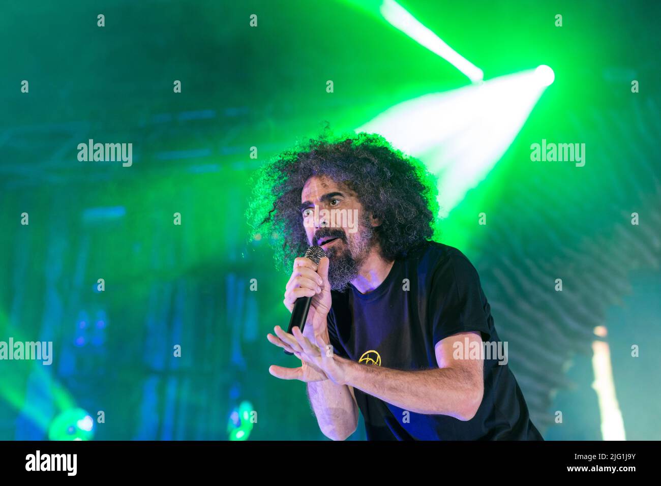 Italian rapper Caparezza performs live Exuvia tour in Turin, Italy ...