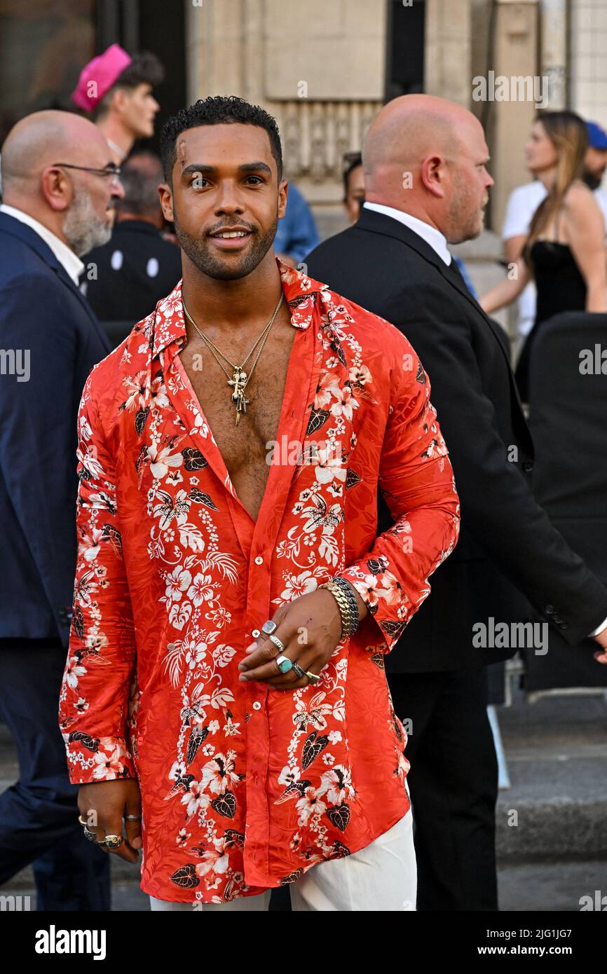 Lucien Laviscount attending the Jean Paul Gaultier x Olivier Rousteing ...