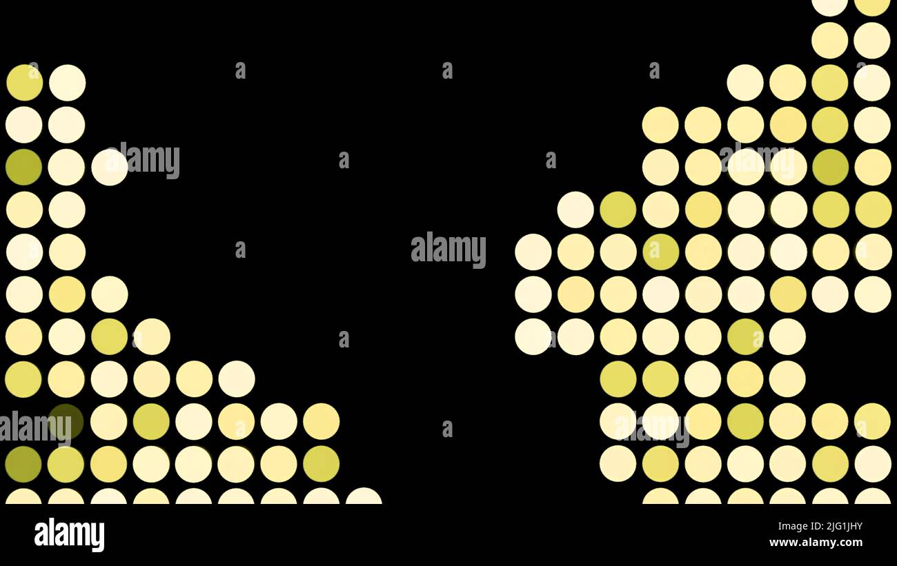 Animation with moving yellow circles, seamless loop. Design. Retro ...