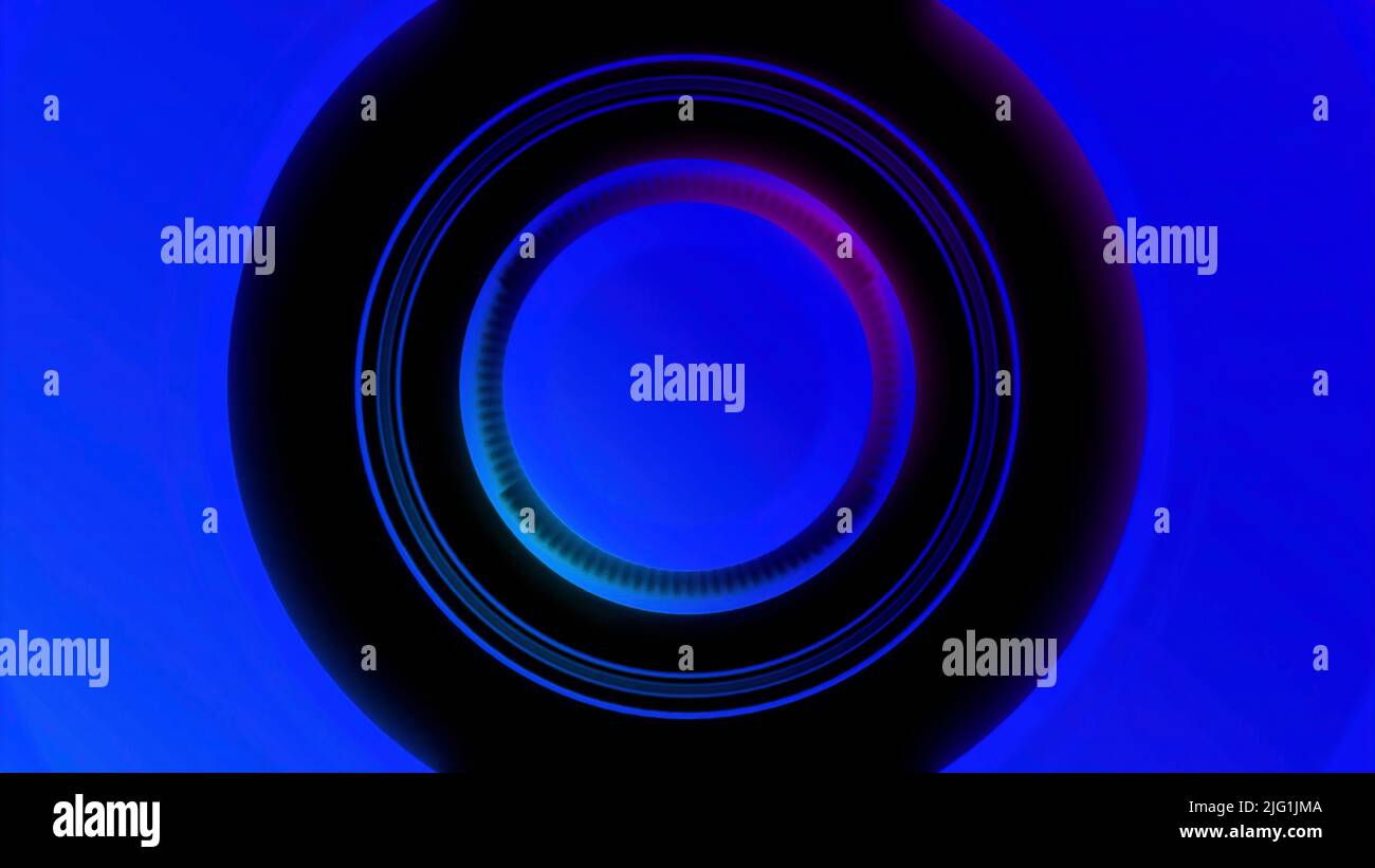 Blinking black rings on a blue background, seamless loop. Design. Sound ...