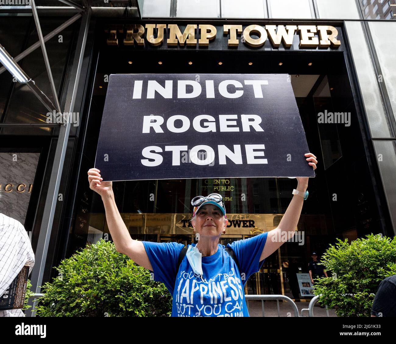 New York, United States. 06th July, 2022. Woman holds a sign saying ...