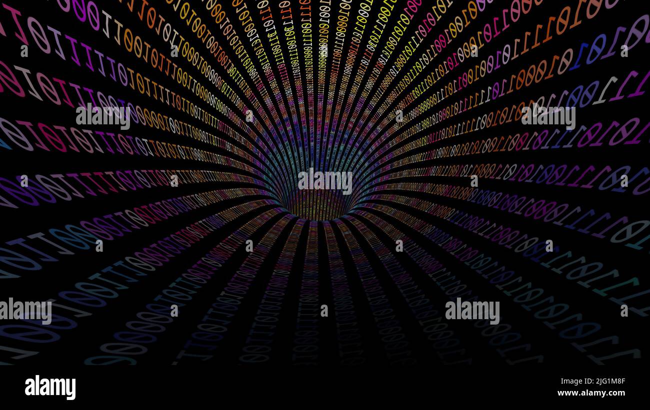 Driving Through Binary Data Tunnel Stock Photo - Alamy