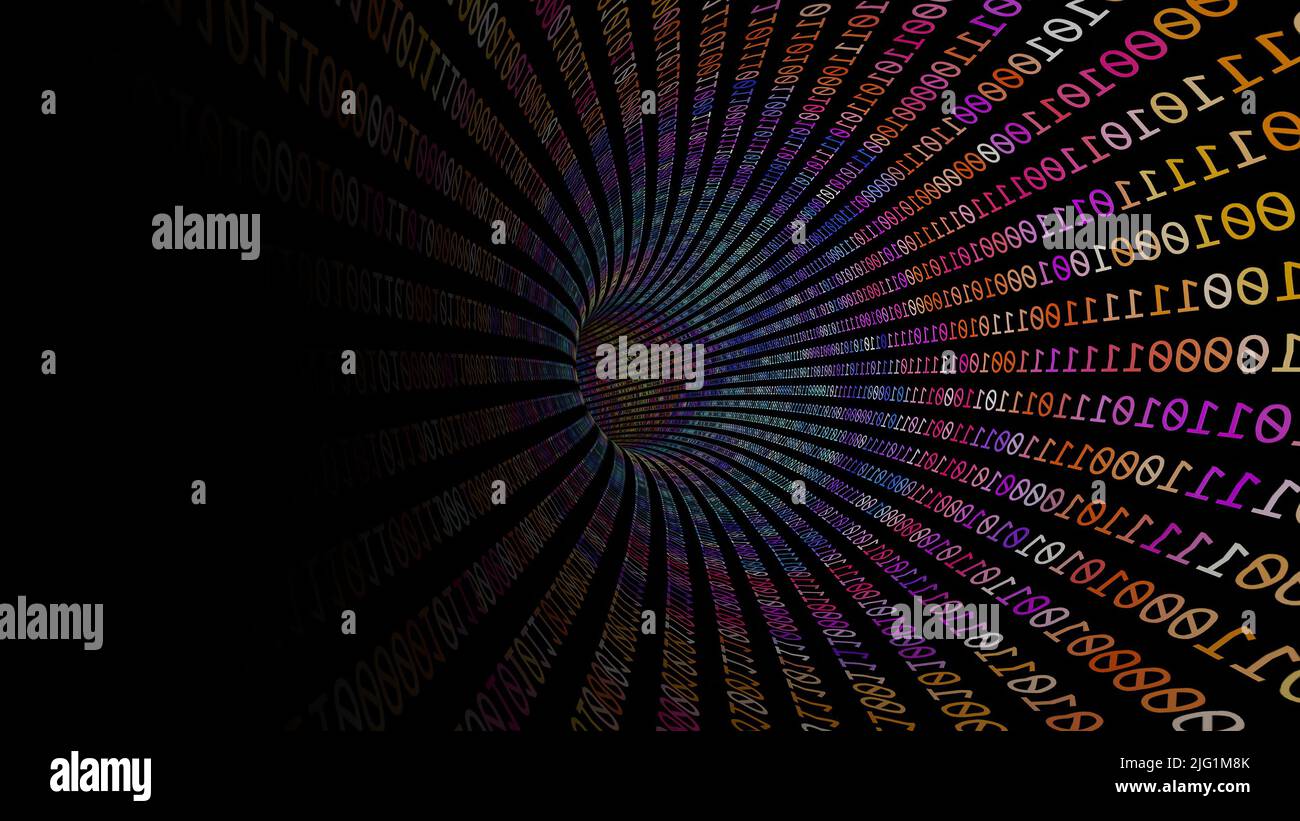 Driving Through Binary Data Tunnel Stock Photo - Alamy