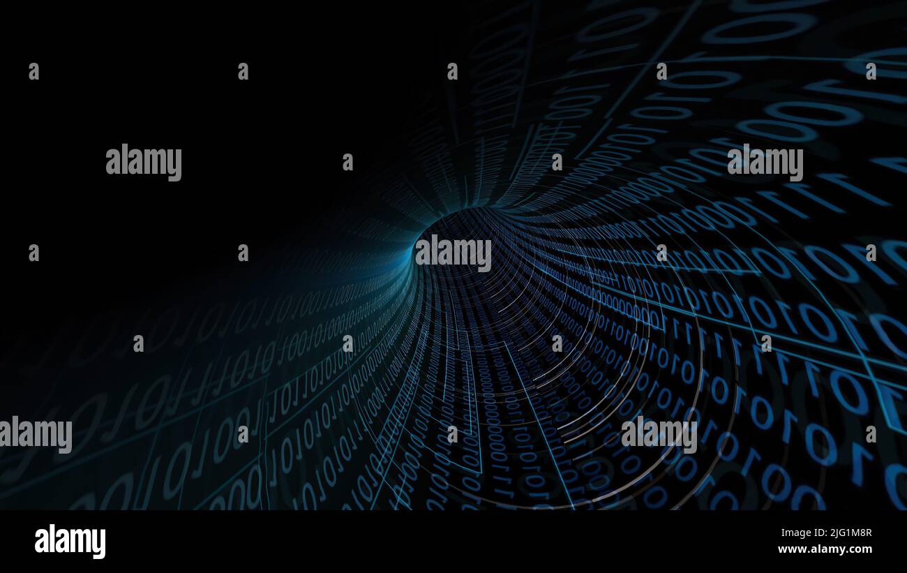 Driving Through Binary Data Tunnel Stock Photo - Alamy