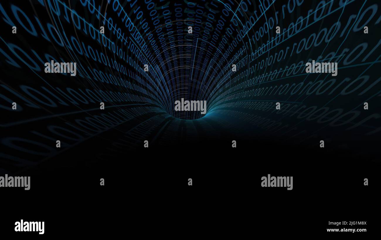 Driving Through Binary Data Tunnel Stock Photo - Alamy