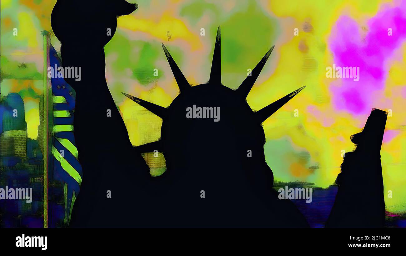 New York Statue of Liberty in a Pop Art Style Stock Photo - Alamy