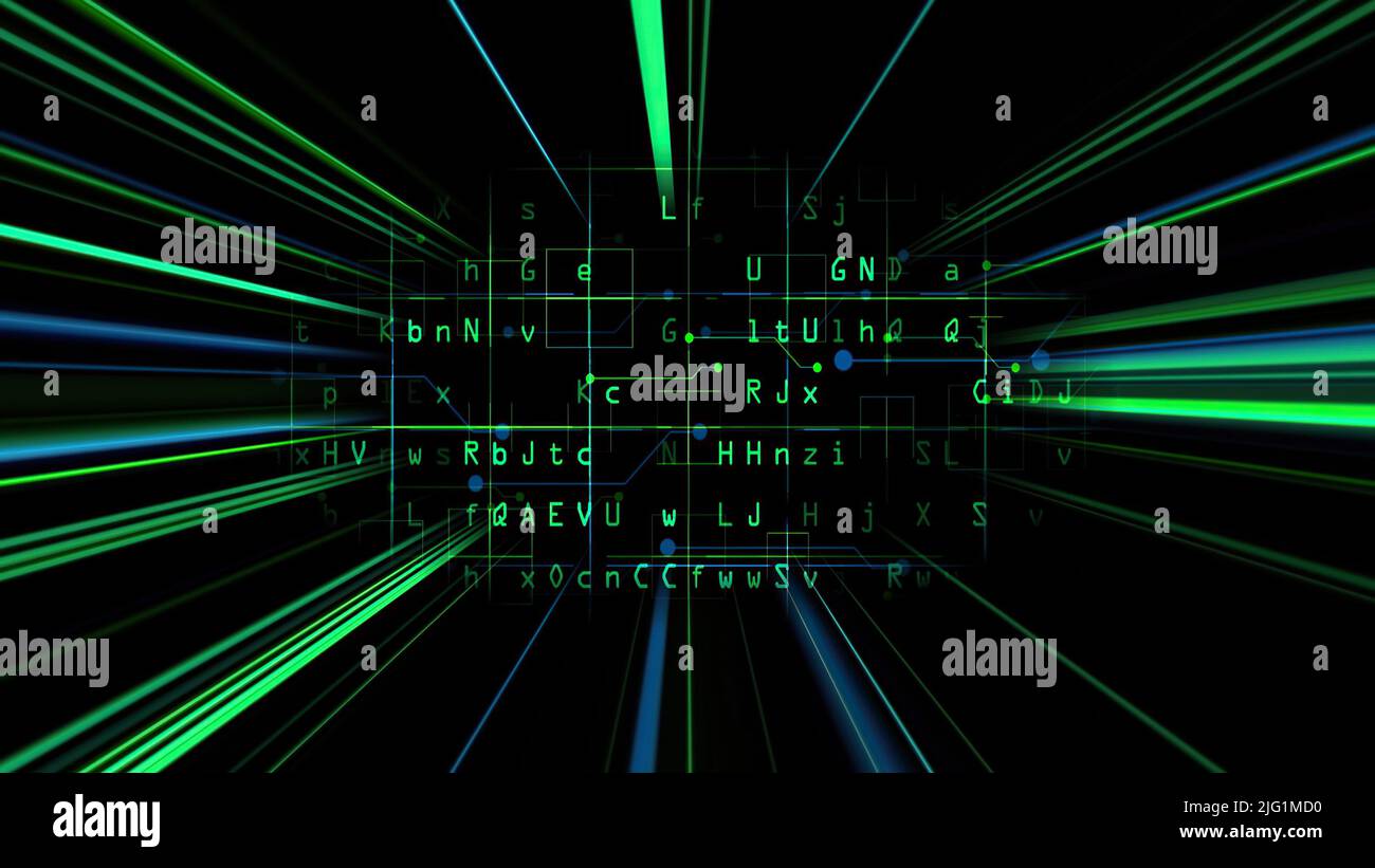 Code data with light rays concept Stock Photo - Alamy