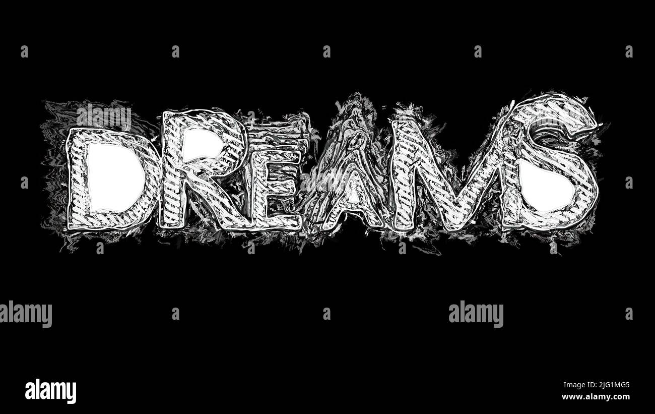 Dreams text hand drawn animation Stock Photo - Alamy