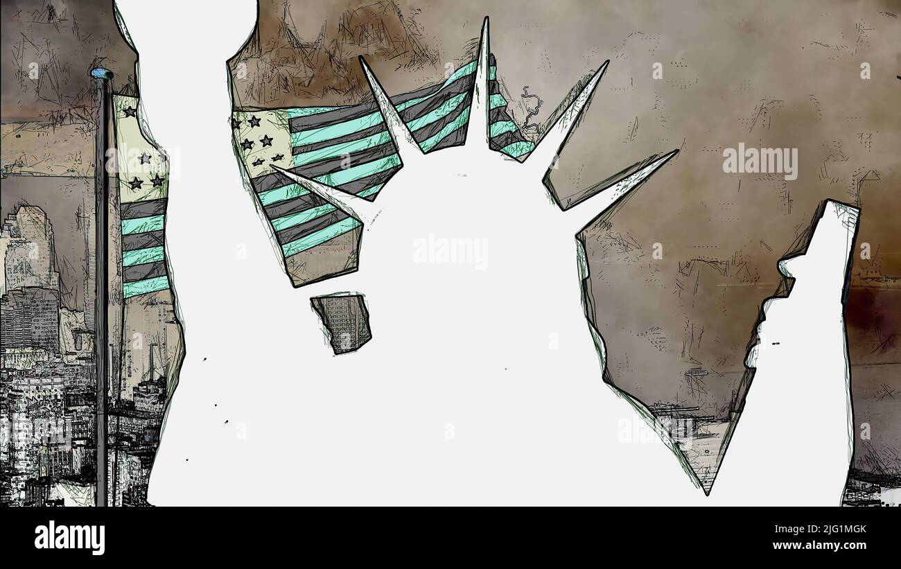 New York Statue of Liberty in a Pop Art Style Stock Photo - Alamy