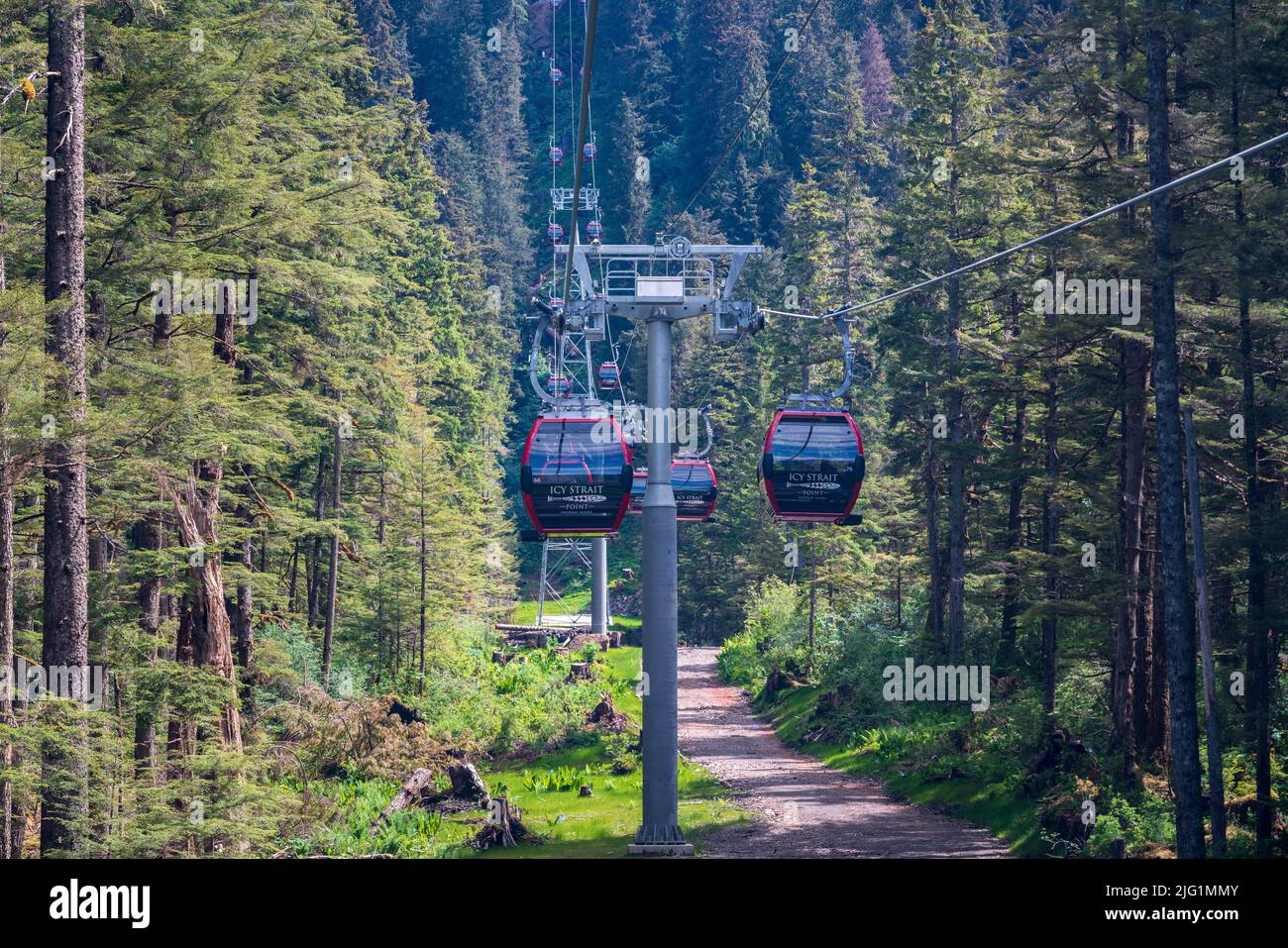 Hoonah, AK - 7 June 2022: New cable car ride to mountain top at Icy ...