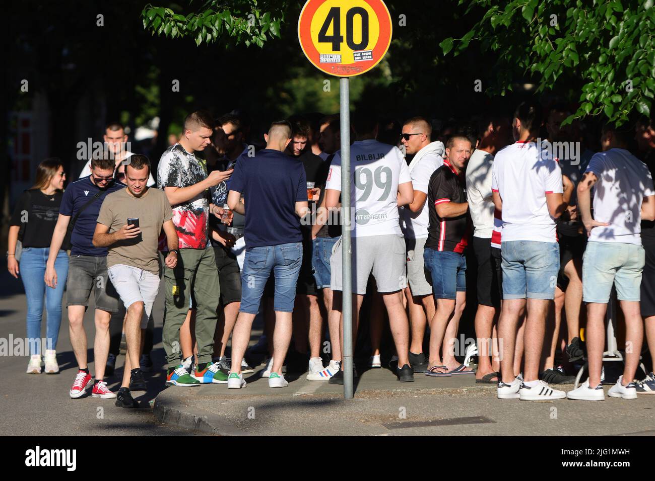 Mostar, Bosnia And Herzegovina. 06th July, 2022. Supporters of HSK ...
