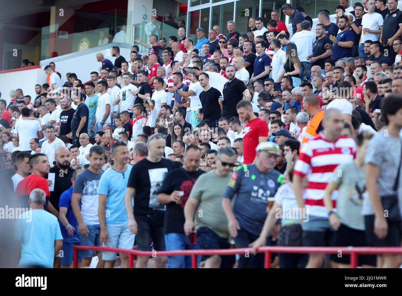 Mostar, Bosnia And Herzegovina. 06th July, 2022. Supporters of HSK Zrinjski Mostar fill the ...