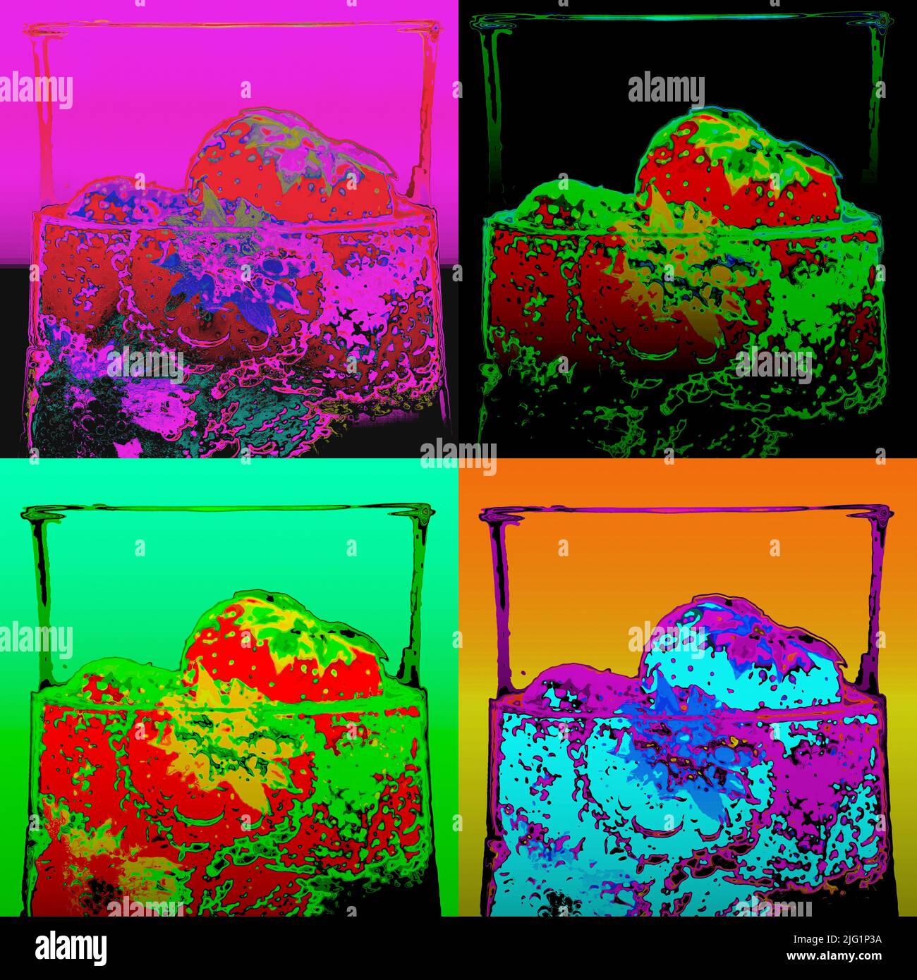 digital art strawberry pattern Stock Photo - Alamy