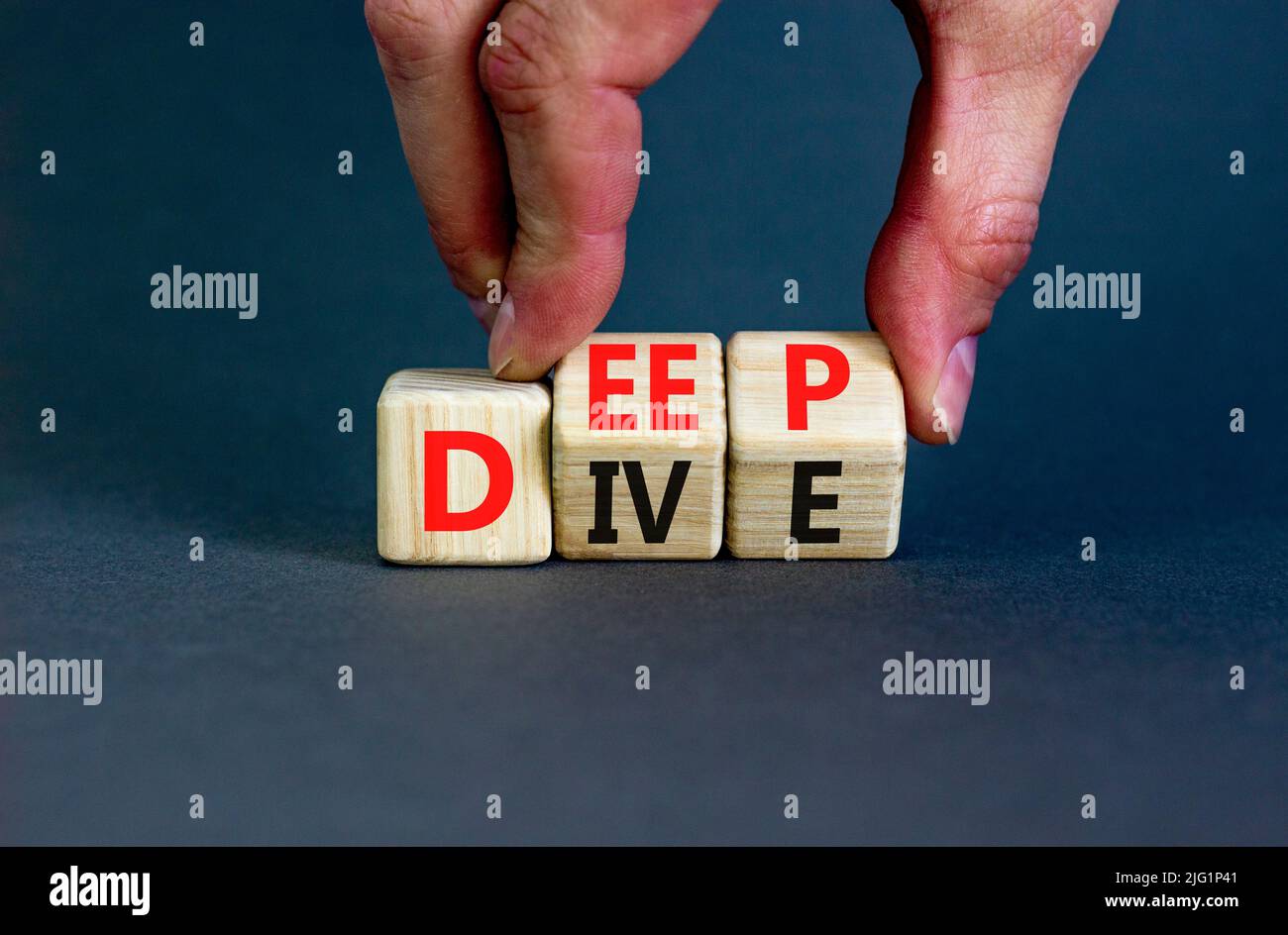 Deep dive symbol. Concept words Deep dive on wooden cubes. Beautiful ...