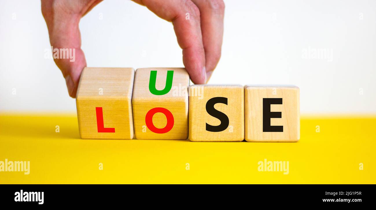 Use or lose symbol. Concept words Use or lose on wooden cubes ...