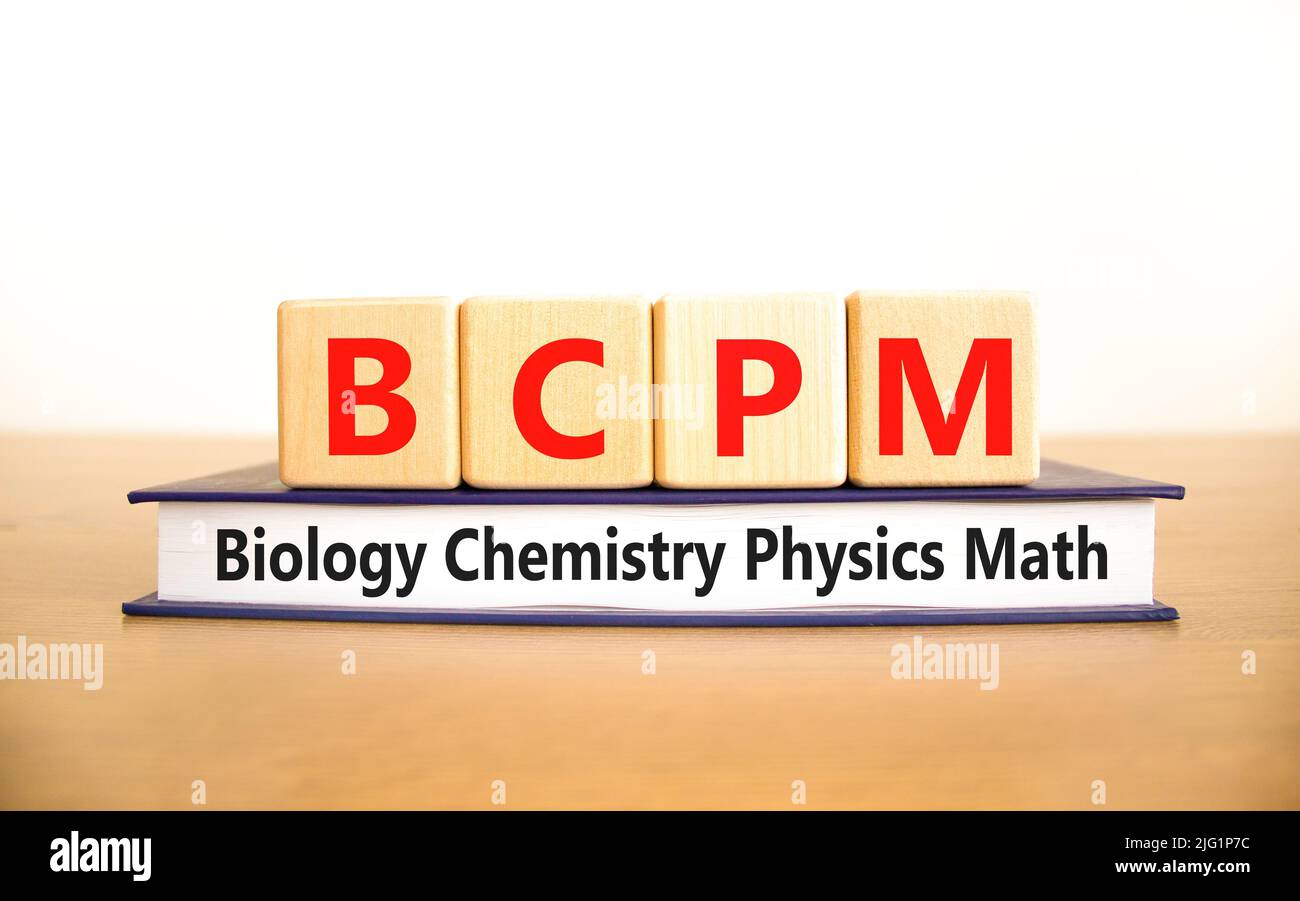 BCPM biology chemistry physics math symbol. Concept words BCPM biology chemistry physics math on ...