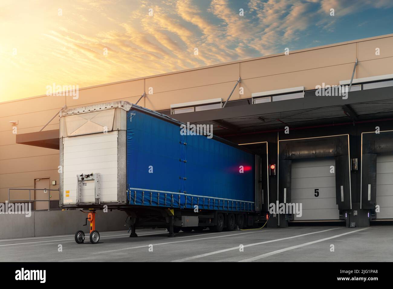 Innovative modern logistics warehouse center complex building exterior ...