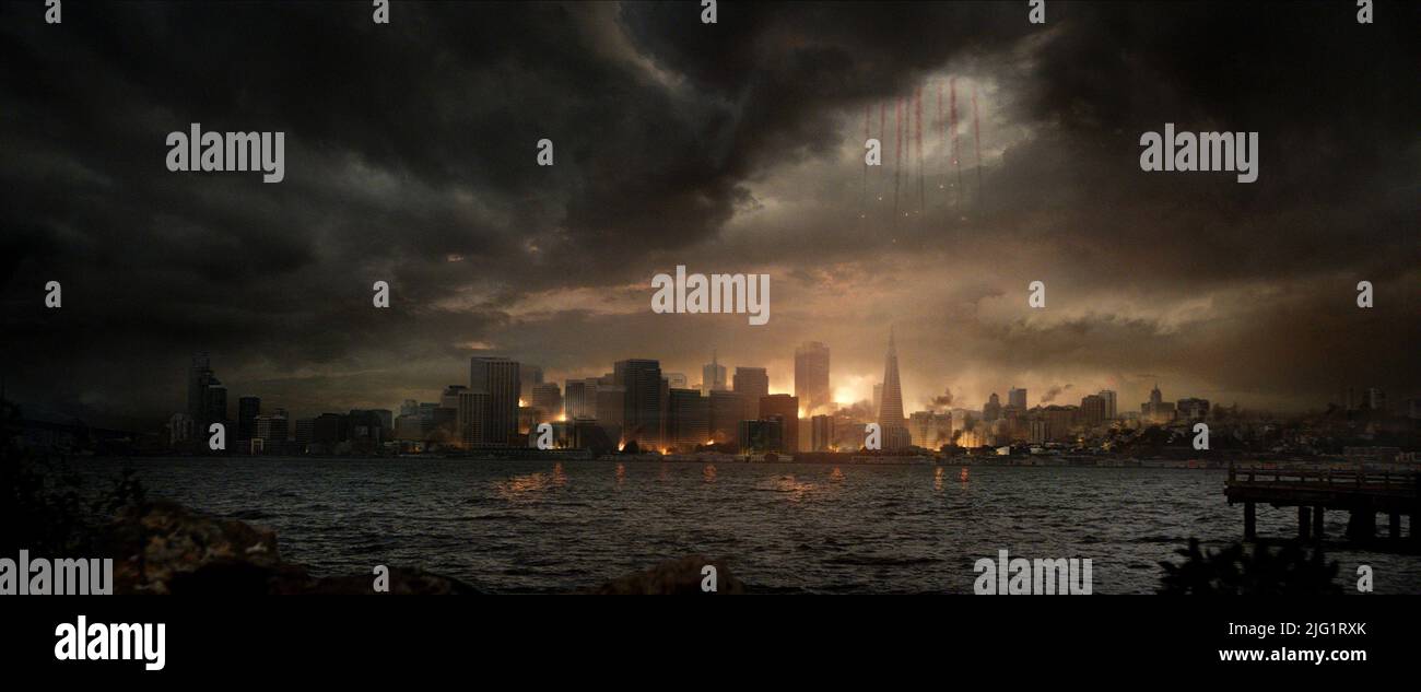 BURNING CITY SCENE, GODZILLA, 2014 Stock Photo - Alamy