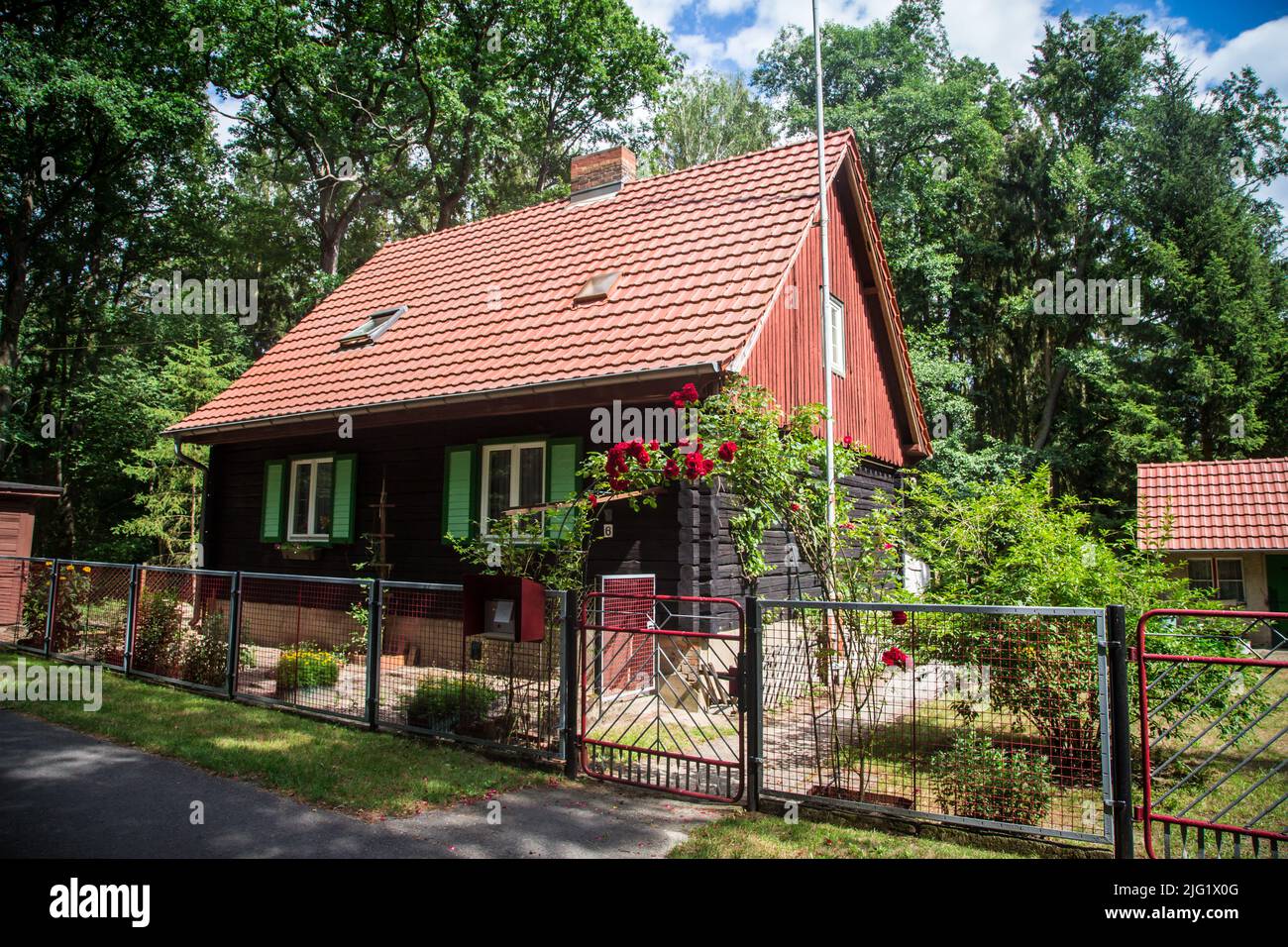Wooden house in Brandenburg, Germany Stock Photo - Alamy