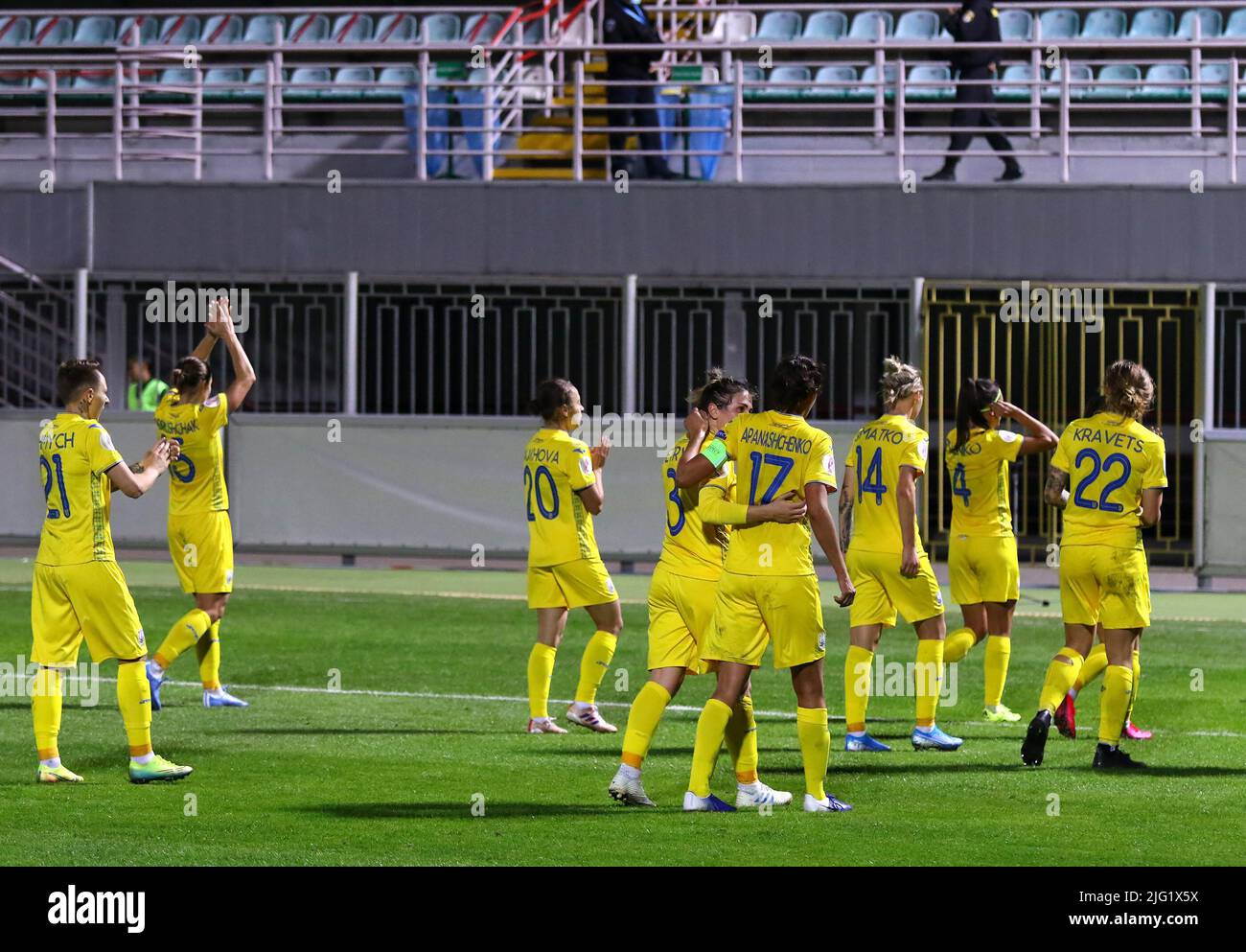 KYIV, UKRAINE - OCTOBER 23, 2020: UEFA Womens EURO 2022 Qualifying game ...