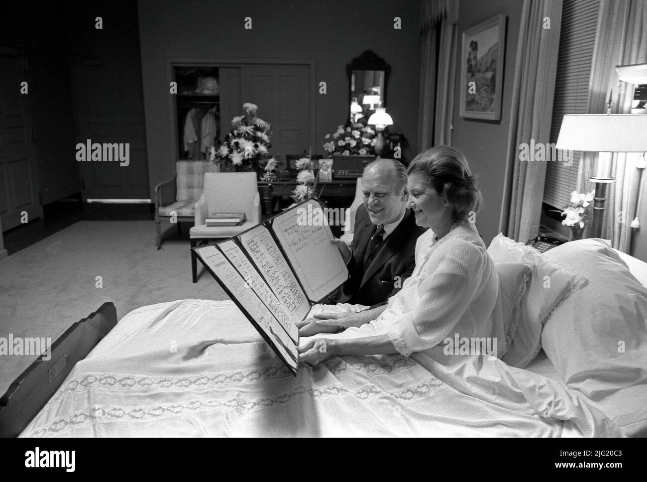 President and Mrs. Ford read a petition, signed by all 100 members of ...