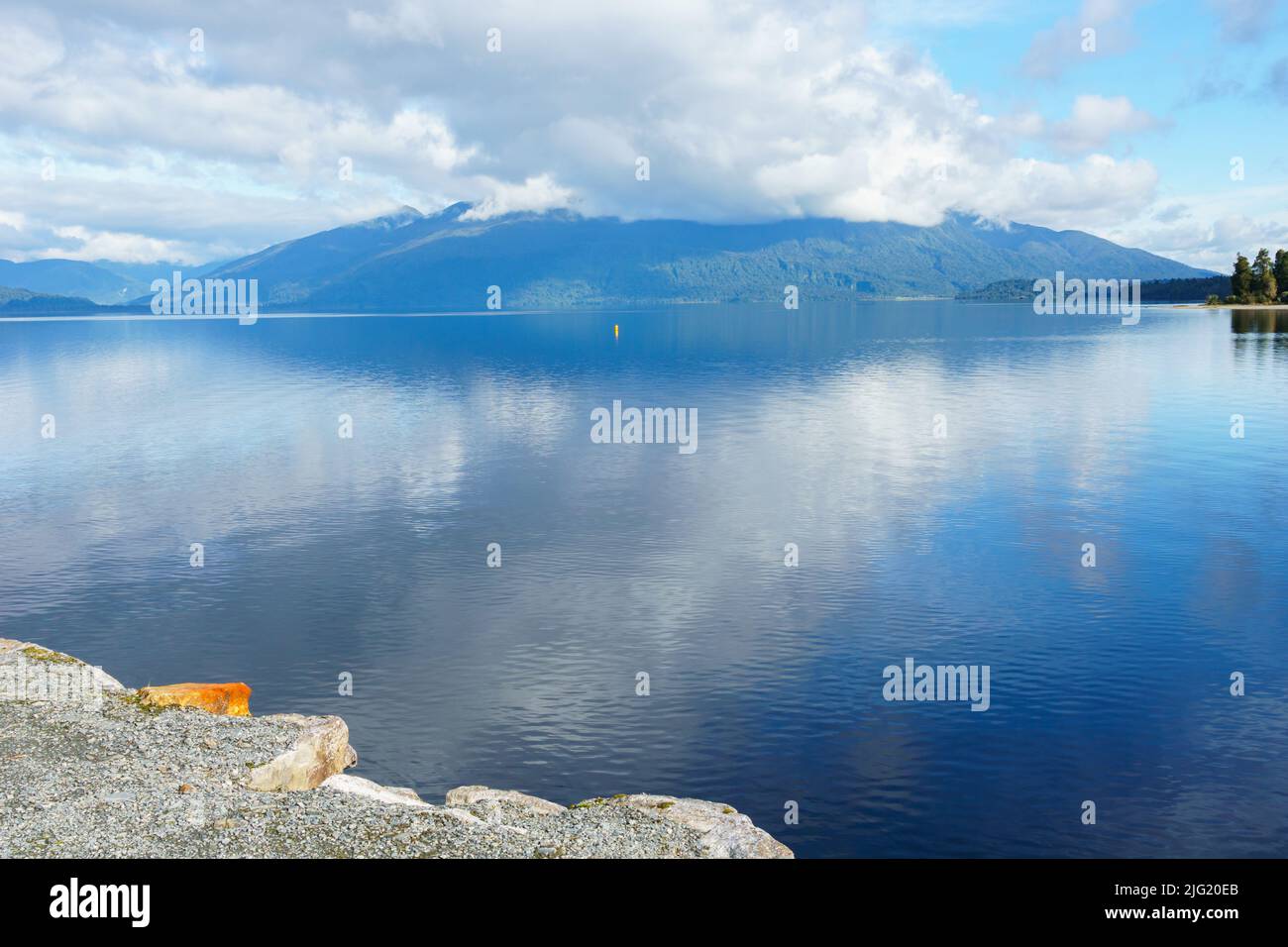 Scenic alpine lake Brunner in South Island New Zealand Stock Photo - Alamy