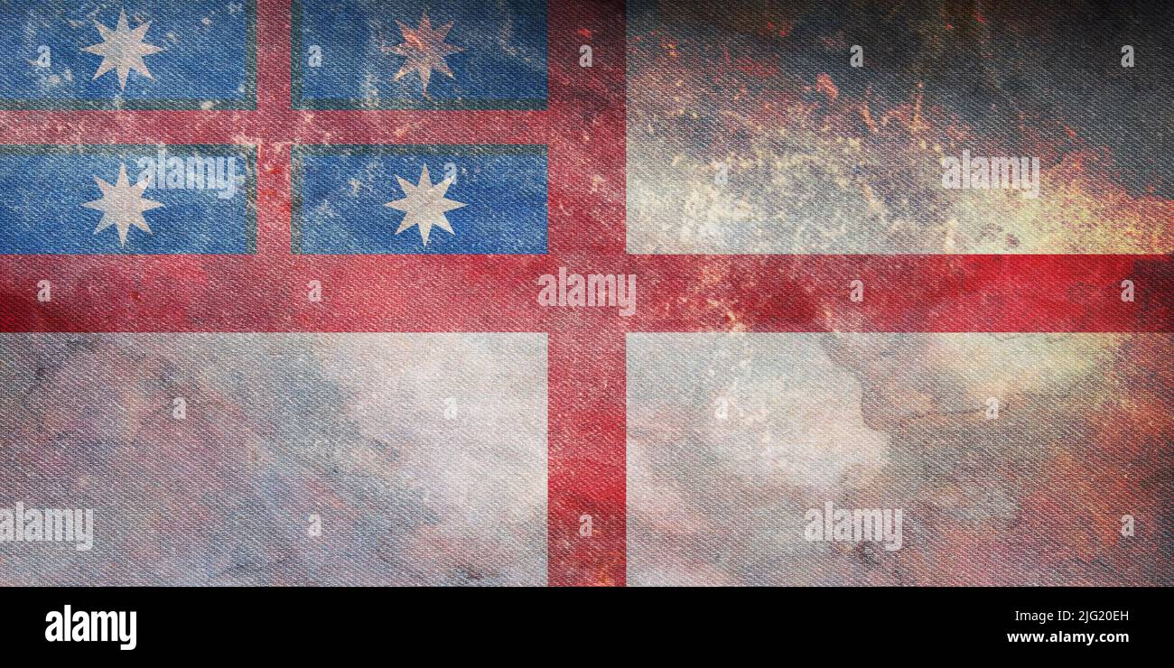 Top view of retro flag United Tribes New Zealand with grunge texture ...