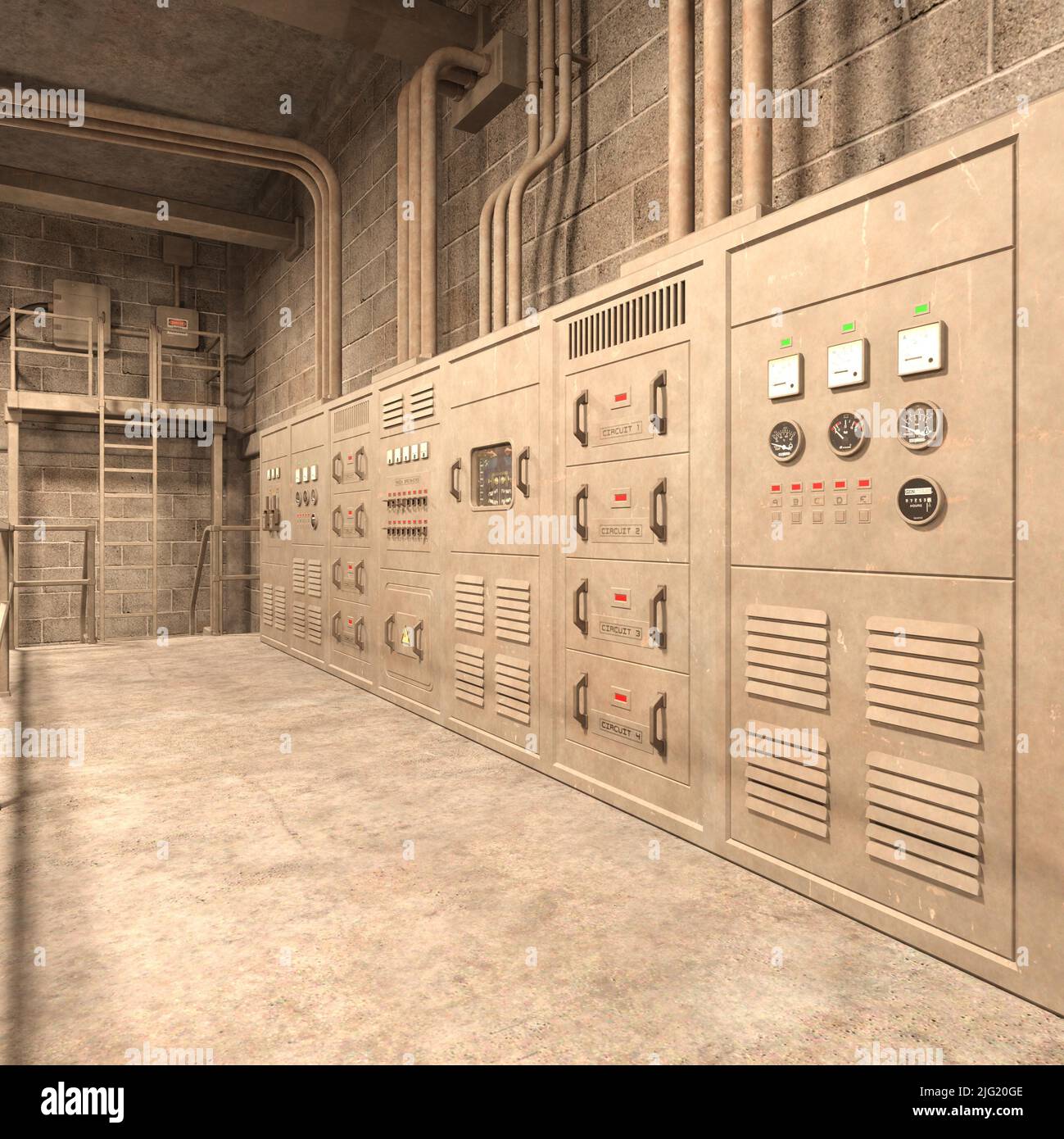 3d-illustration of a industry power generator machine Stock Photo - Alamy