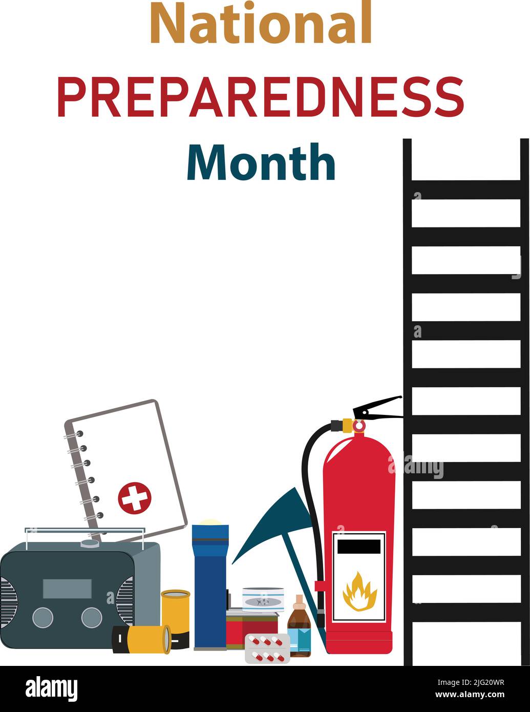 September is National Preparedness month, Vector illustration with ...