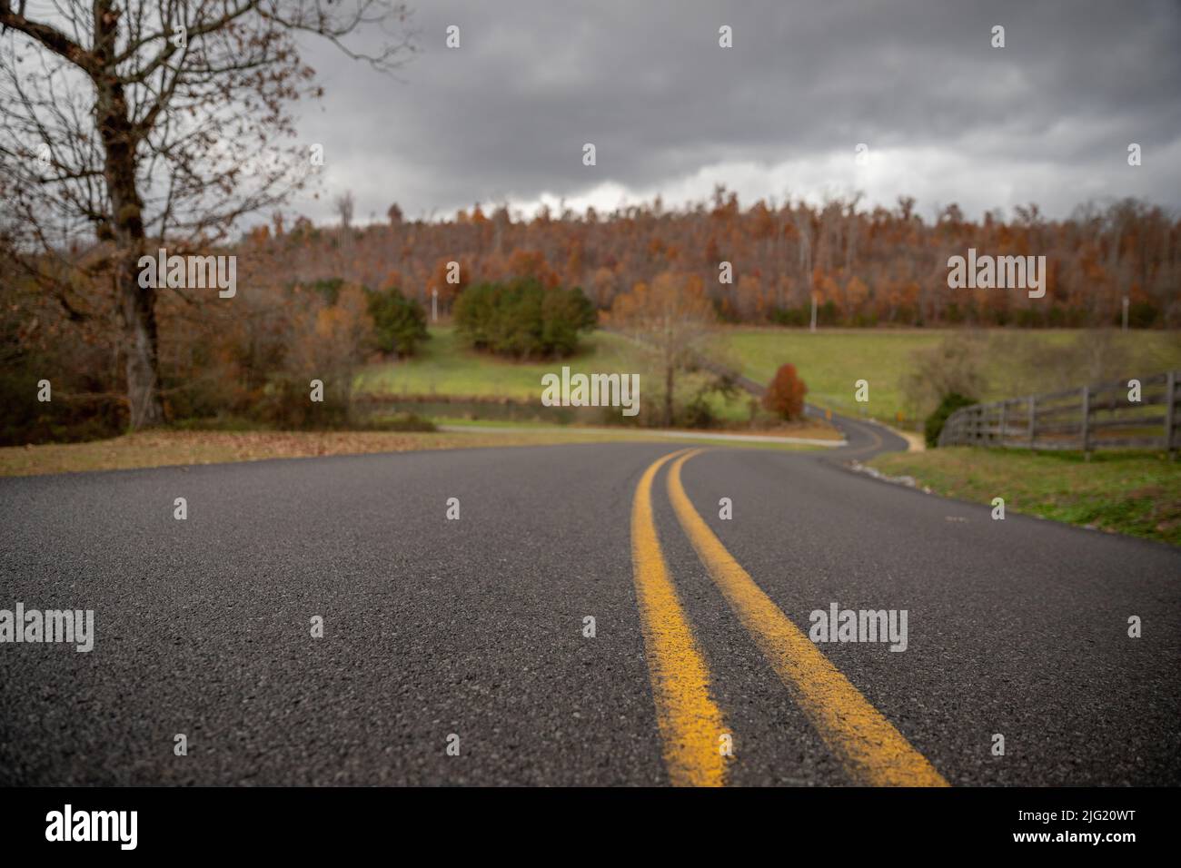 Tennessee Road with Close up Focus Stock Photo - Alamy