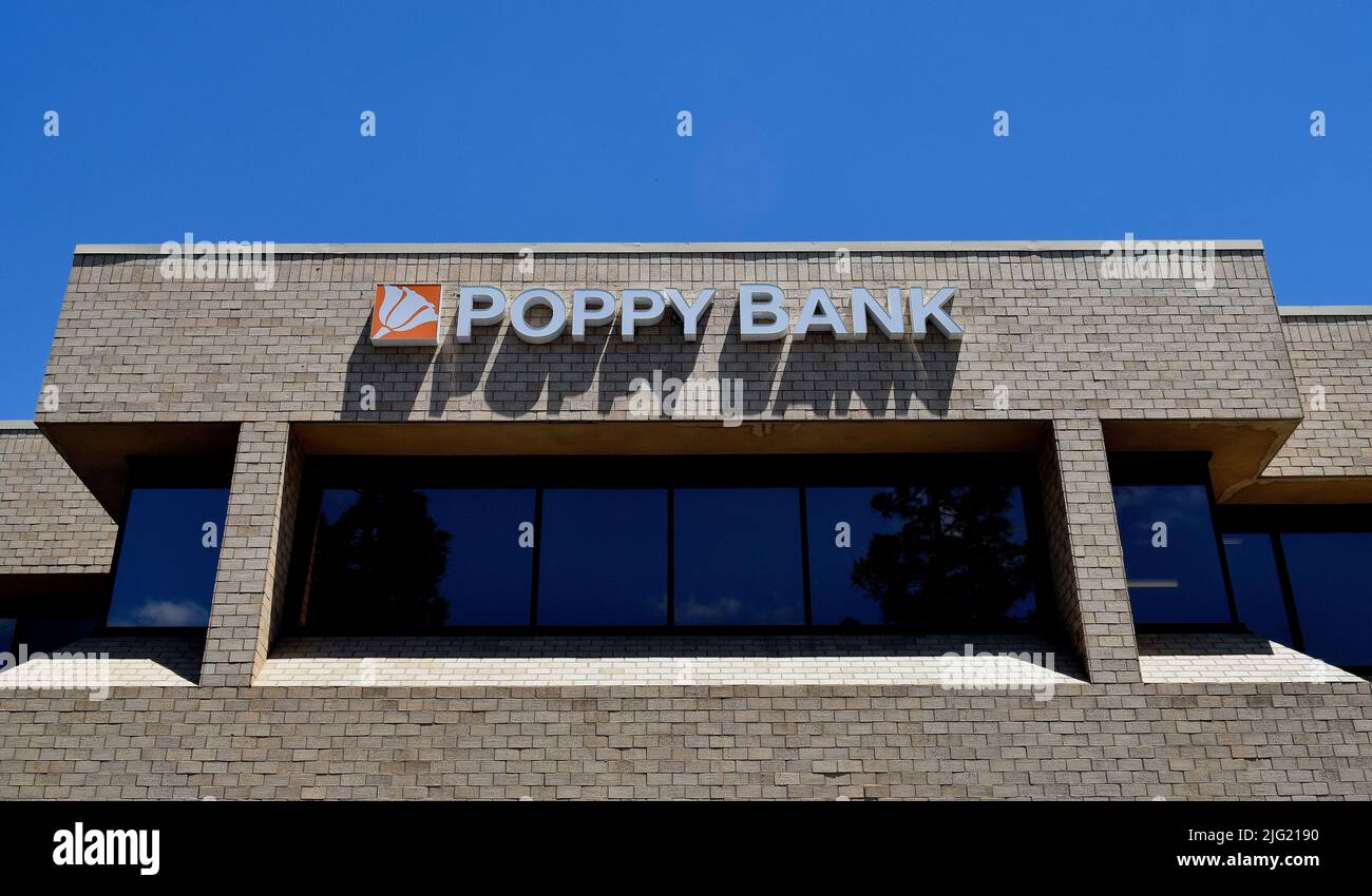 Poppy Bank sign in Pleasanton, California Stock Photo - Alamy
