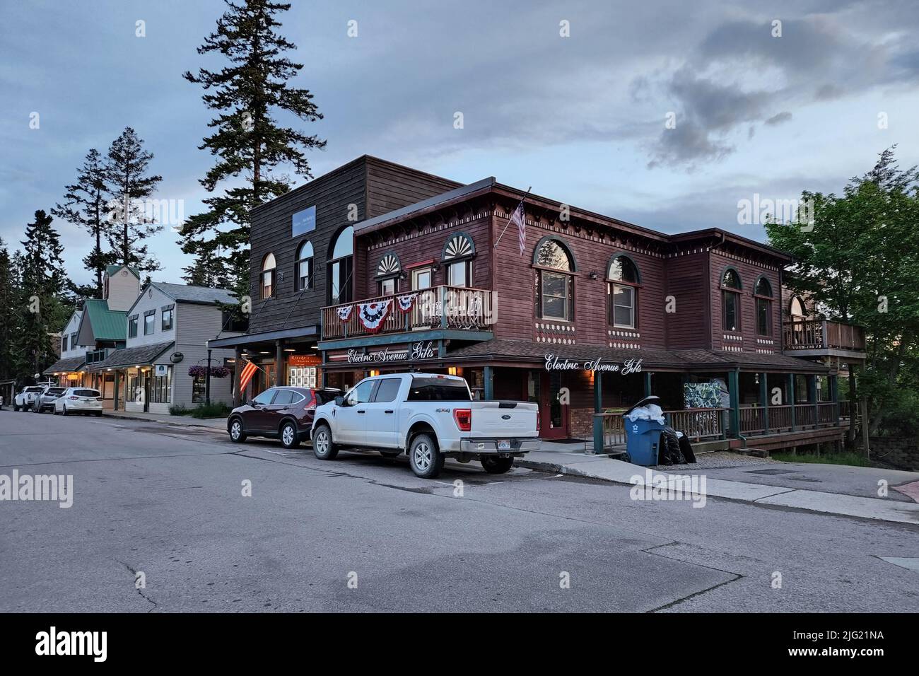Bigfork, Montana - 6-21-2022 - Street scene in downtown area in late ...