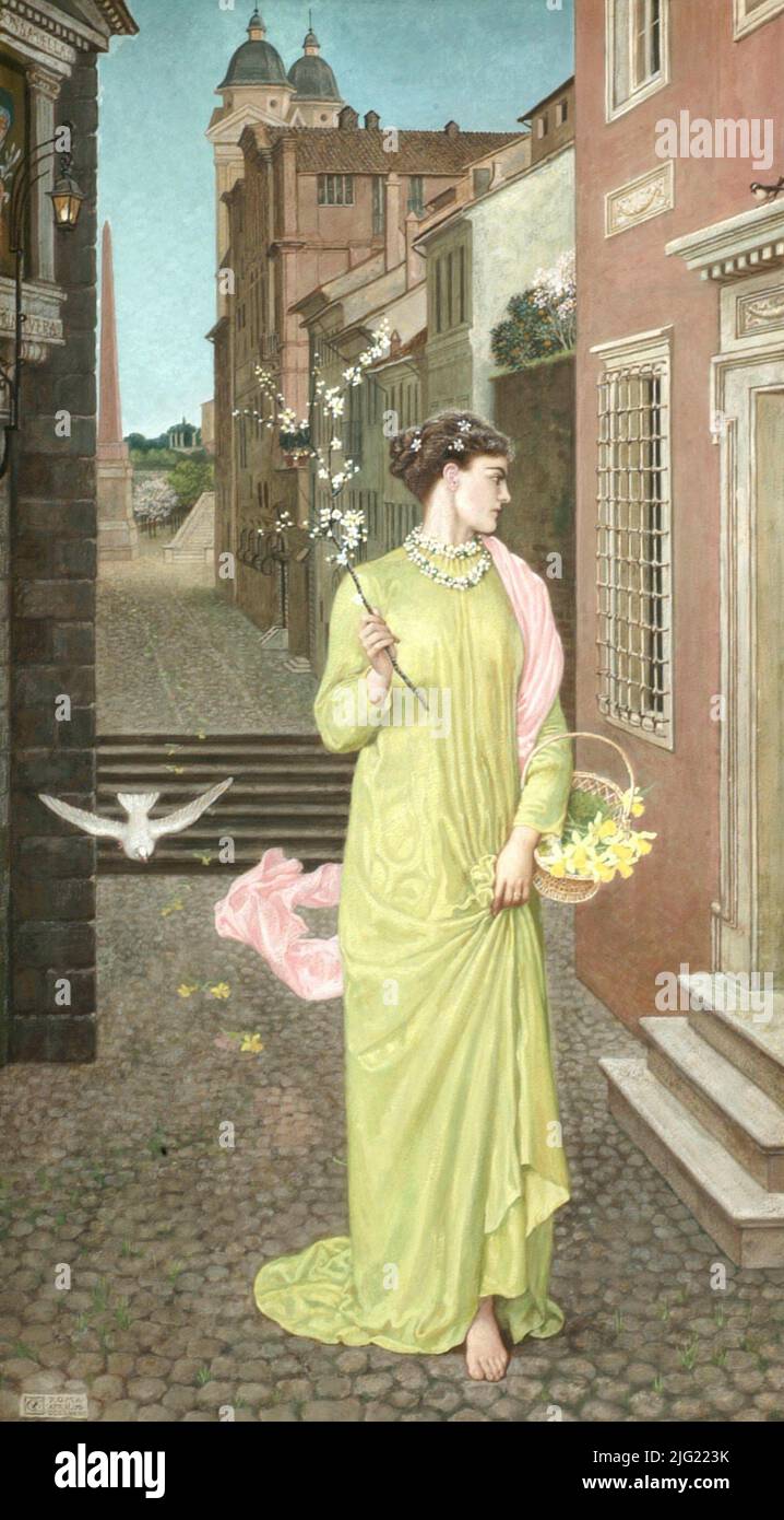 A Herald of Spring (1872) painting by Walter Crane Stock Photo - Alamy