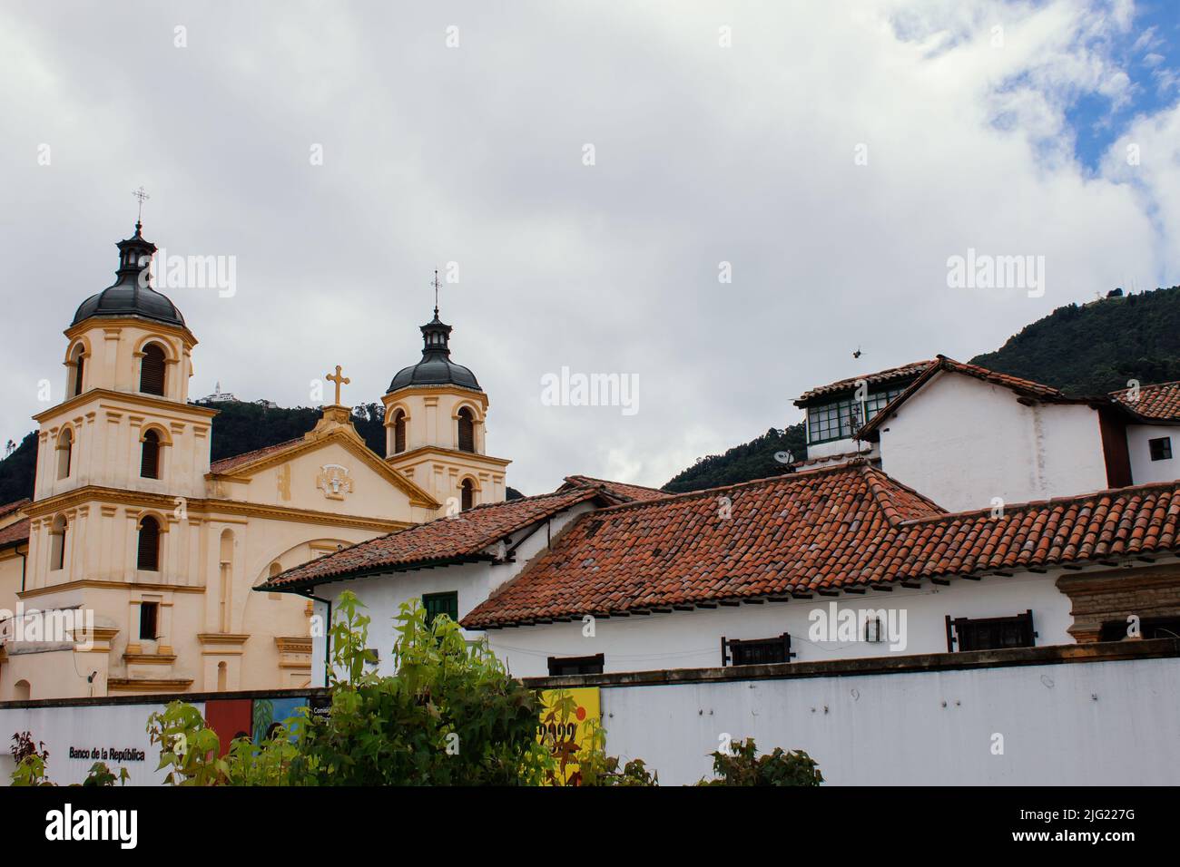 Streets of La Candelaria neighborhood, with buildings from the colonial ...