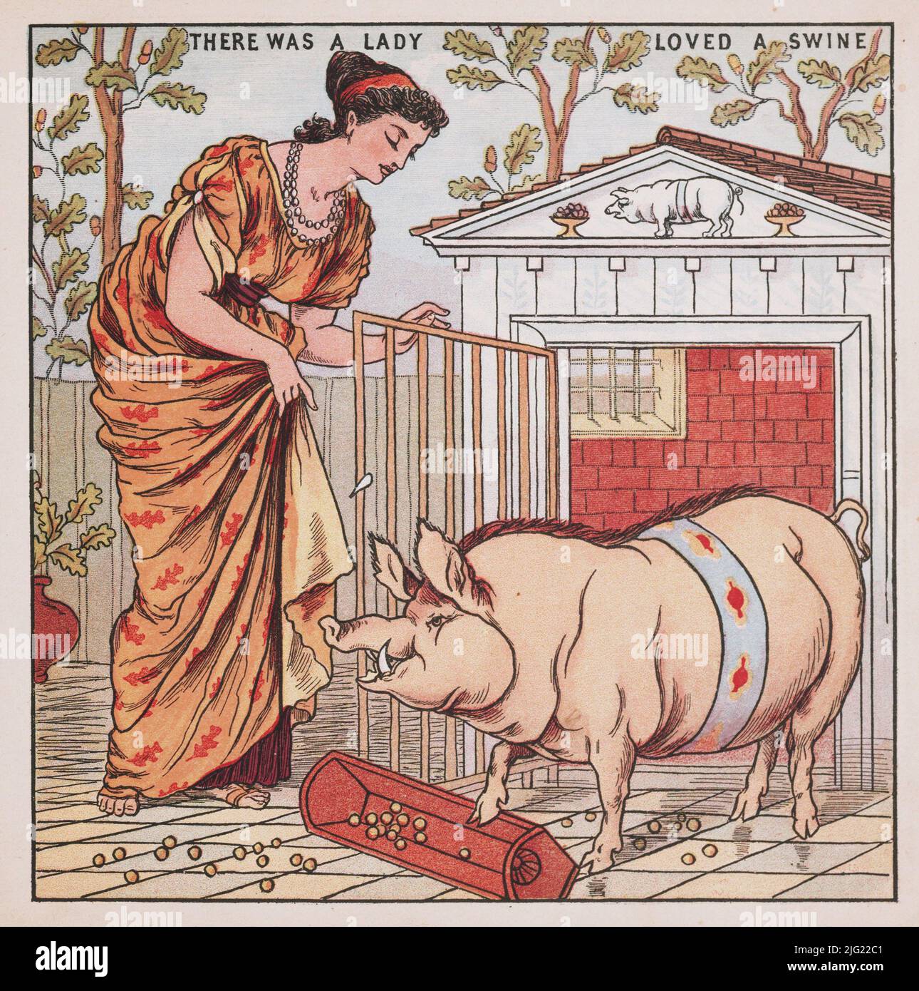 There was a lady loved a swine, illustration by Walter Crane for The ...