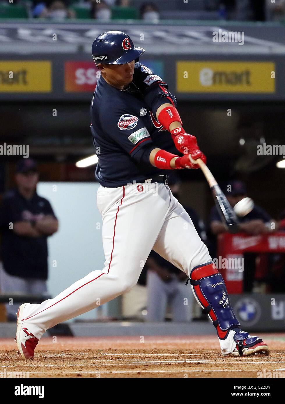 07th July, 2022. Baseball: Lotte Giants vs. SSG Landers Lee Dae-ho of ...