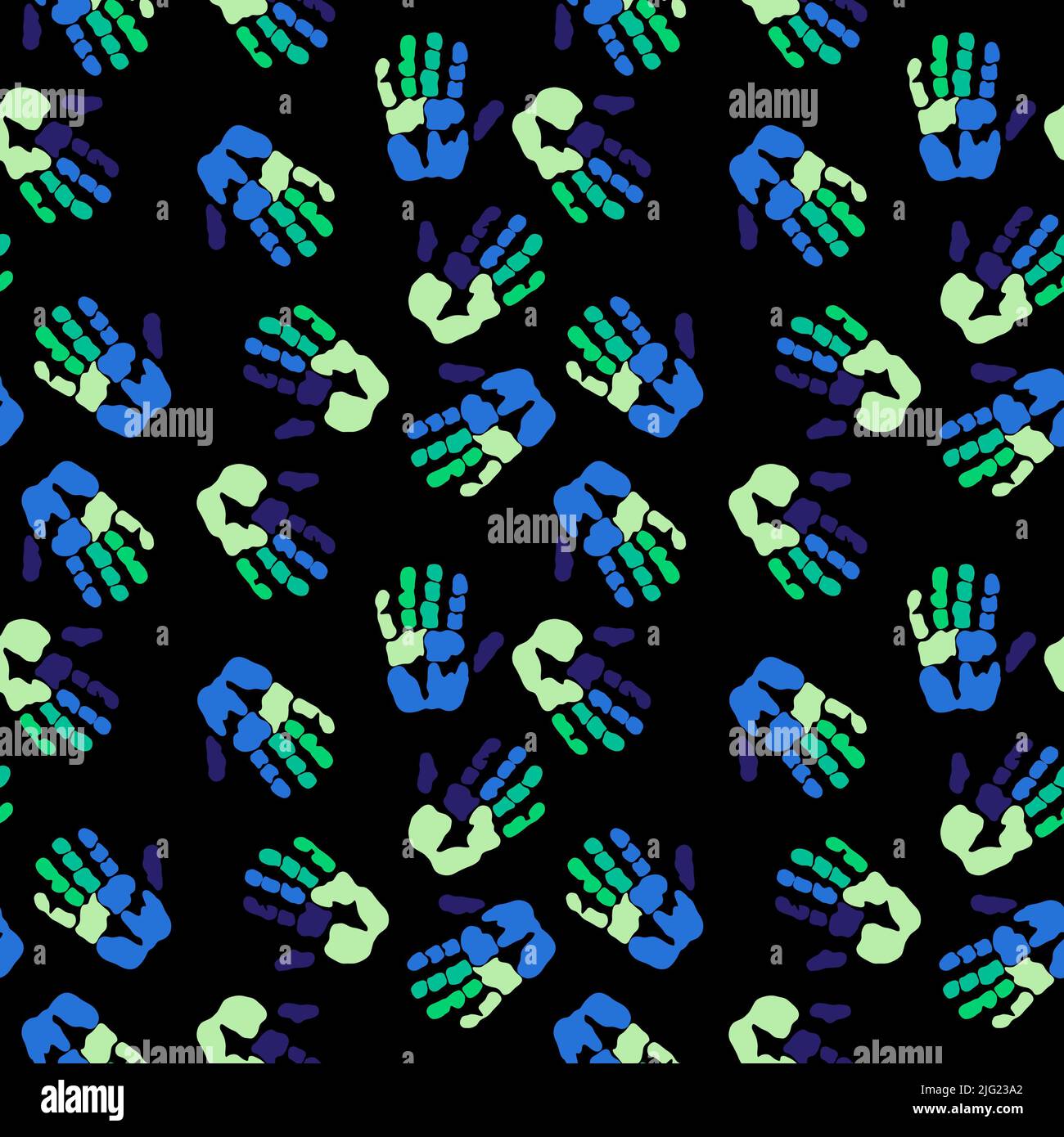 Handprint seamless team work pattern for school and fabrics and kids ...