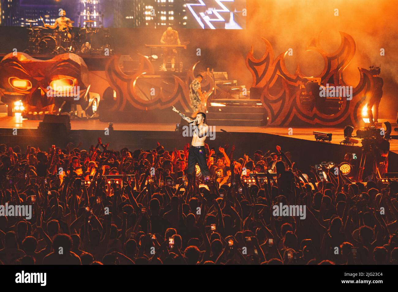07/07/2022 - Italian rapper SALMO performing live at San Siro Stadium ...