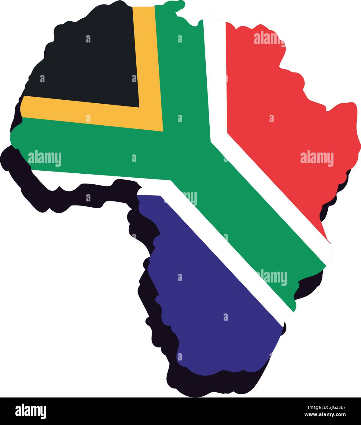 flat africa map with flag Stock Vector Image & Art - Alamy