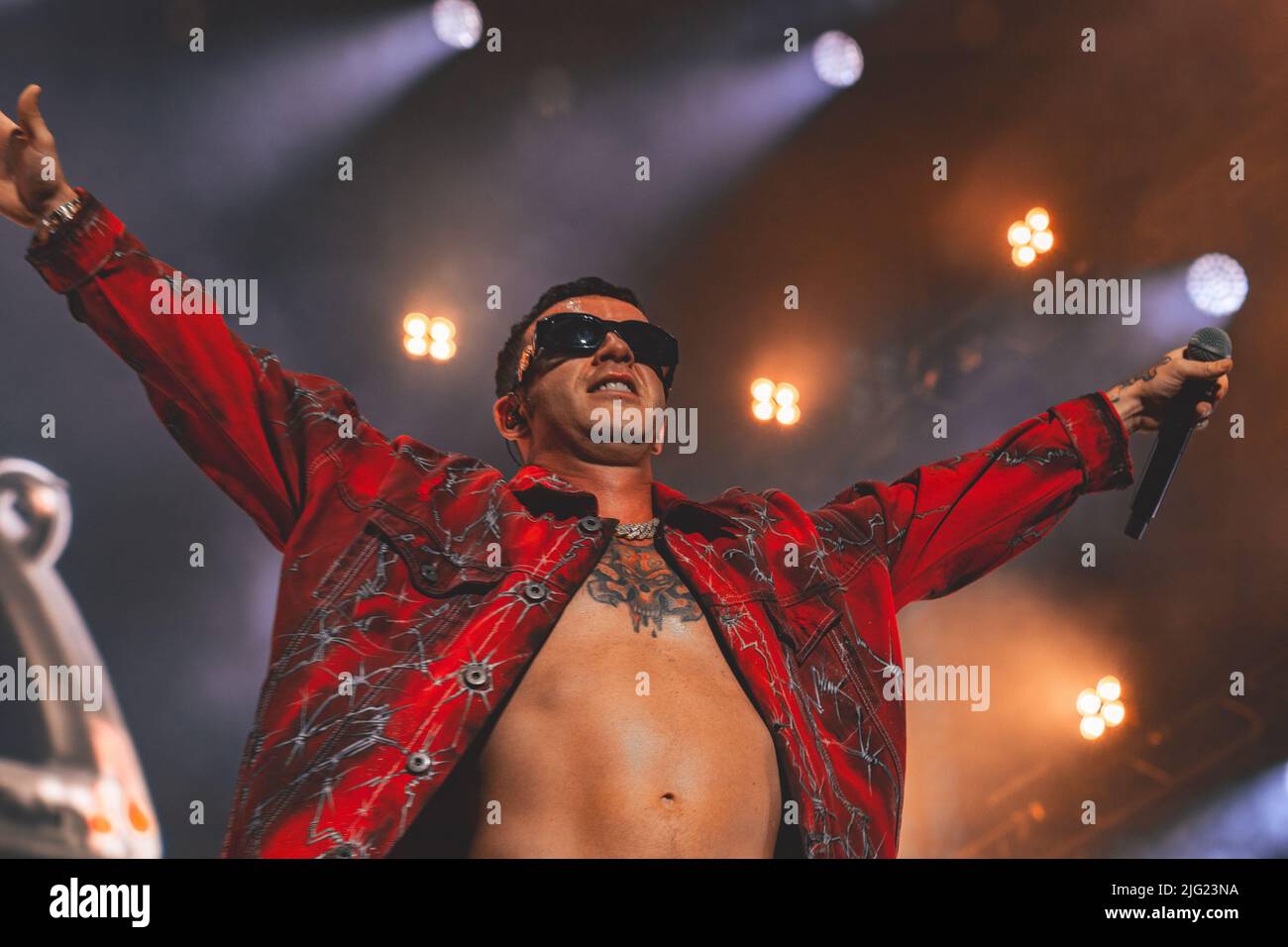 07/07/2022 - Italian rapper SALMO performing live at San Siro Stadium ...