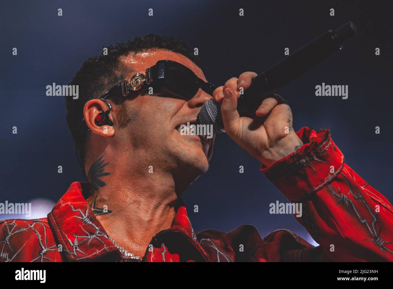 07/07/2022 - Italian rapper SALMO performing live at San Siro Stadium ...