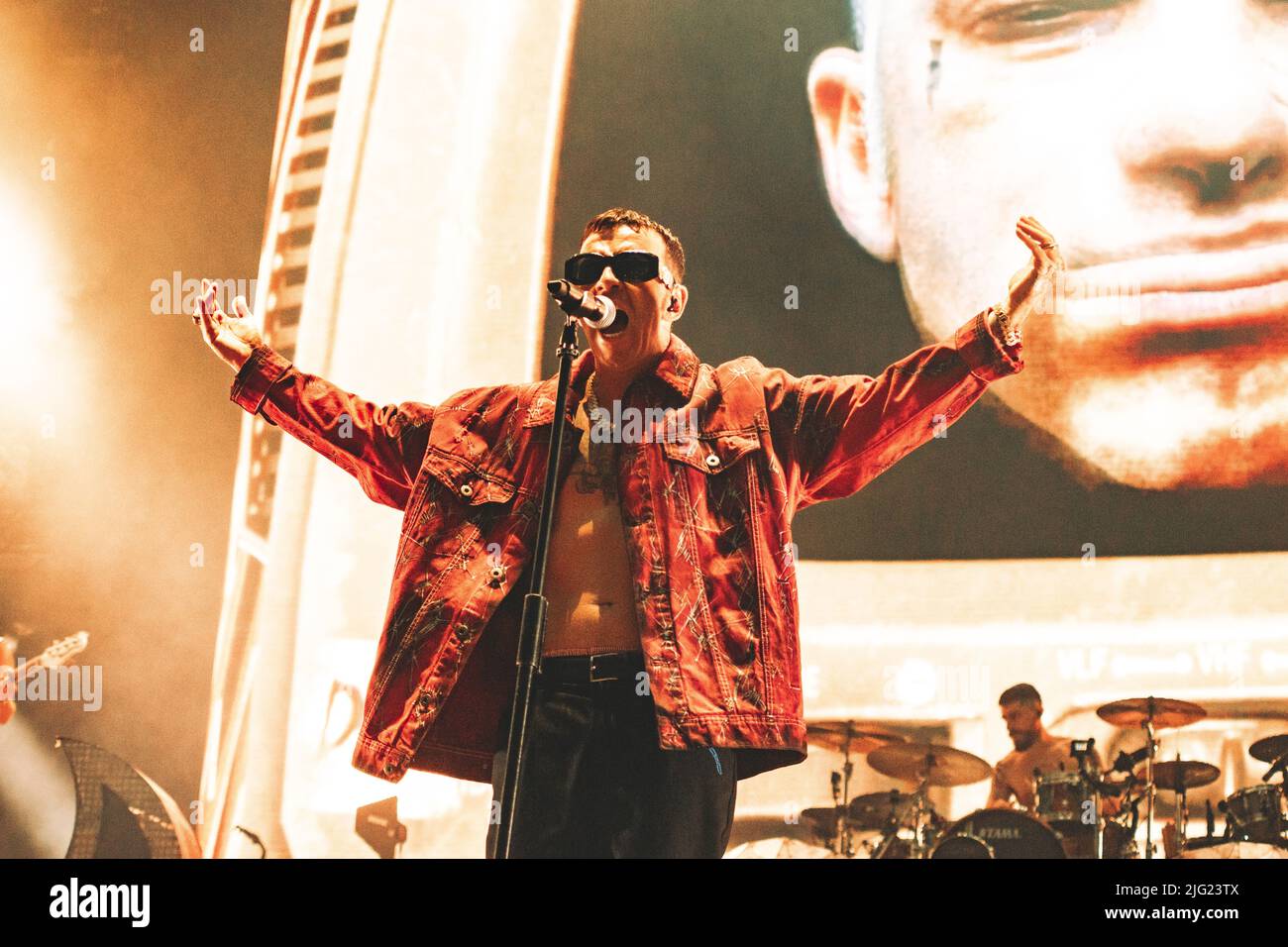 07/07/2022 - Italian rapper SALMO performing live at San Siro Stadium ...