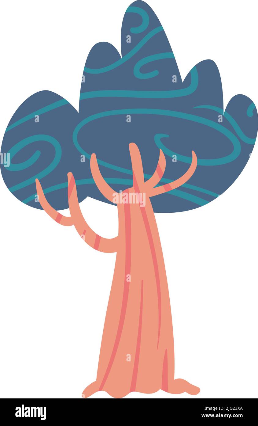 flat blue tree illustration Stock Vector Image & Art - Alamy